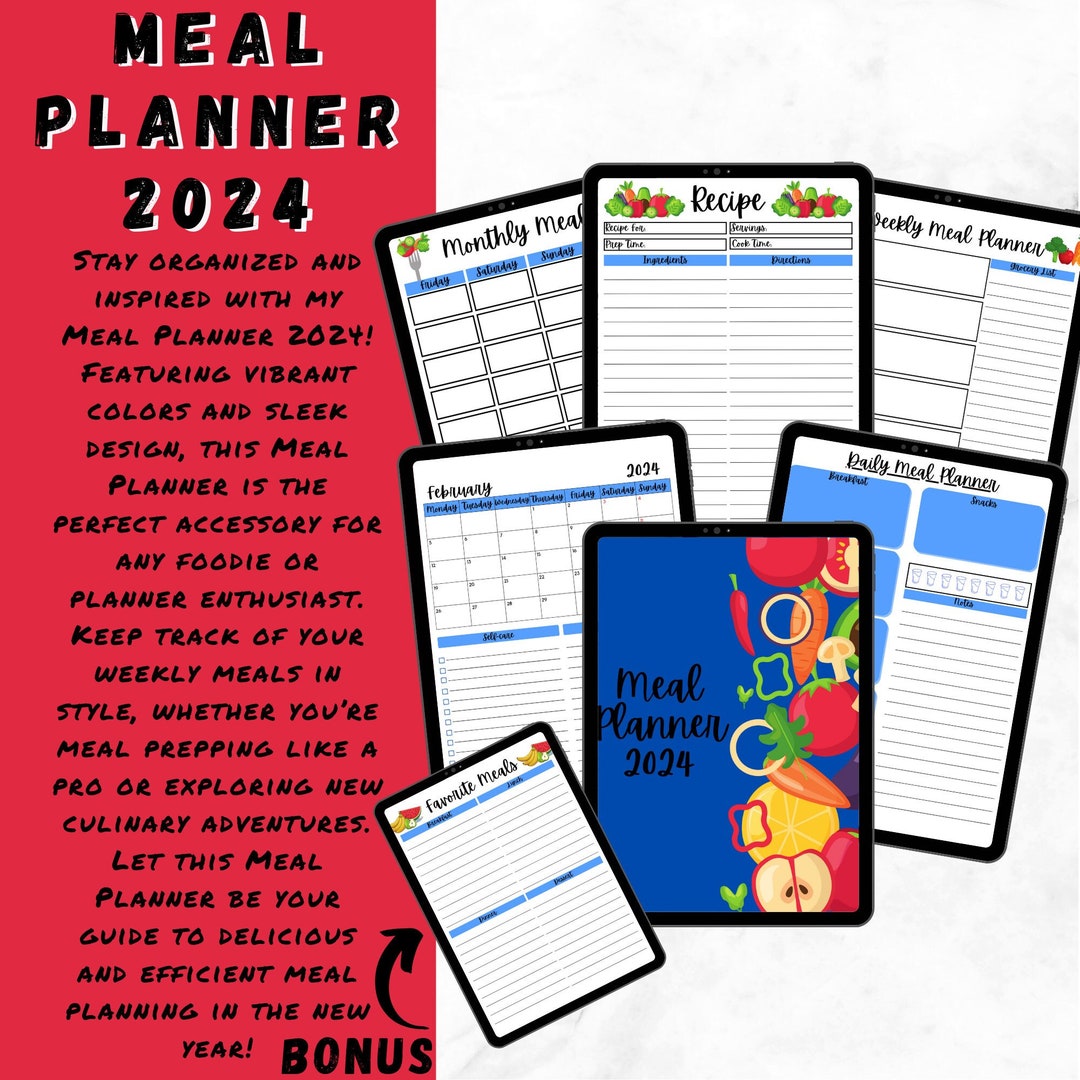 Yearly Meal Planner and Grocery List Goodnotes Digital Template Yearly ...