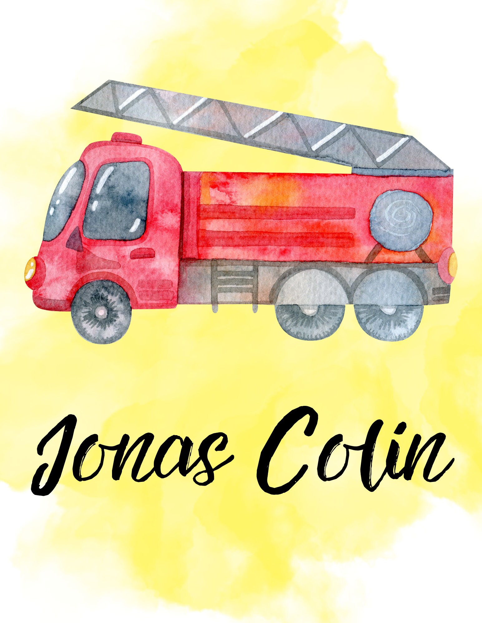 Fire Truck Sign digital Print - Etsy