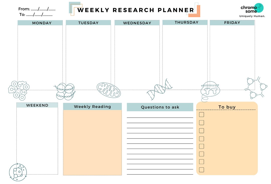 Research Planner and Journal - 10 Different Weekly Templates - Unique ...