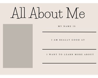 Project: All About Me Planner - Etsy