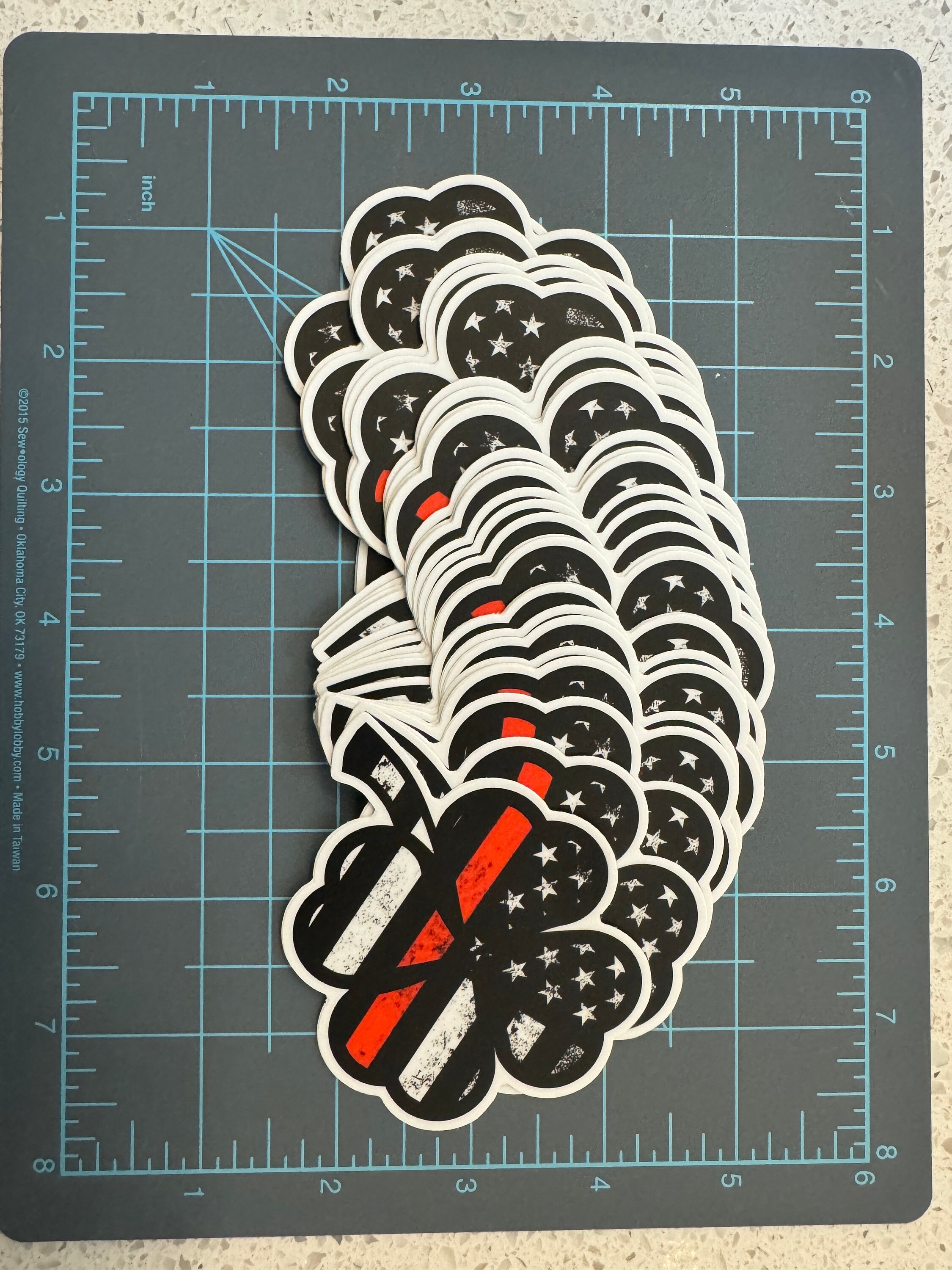 3 Vinyl Thin Red Line Four Leaf Clover Good Luck Charm Firefighter ...