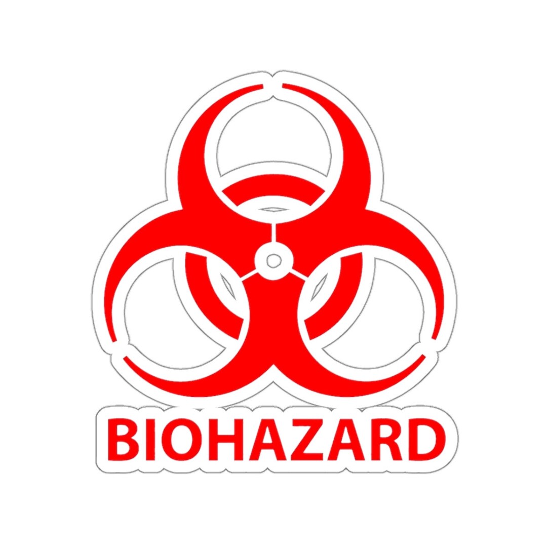 Red Biohazards Bold Logo Warning Advisory Label Sign Kiss-cut Sticker ...