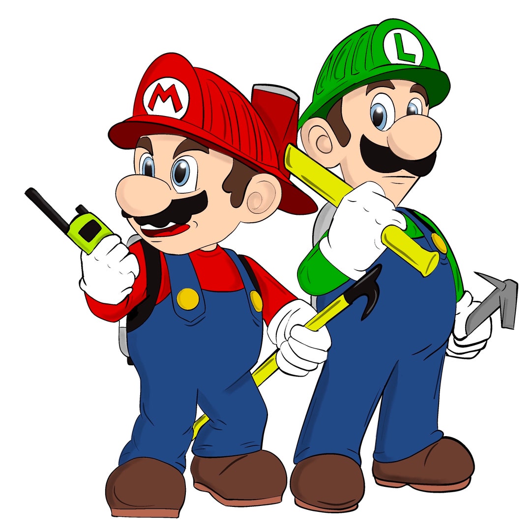 3 Firefighter Super Mario Bros Vinyl Sticker - Etsy
