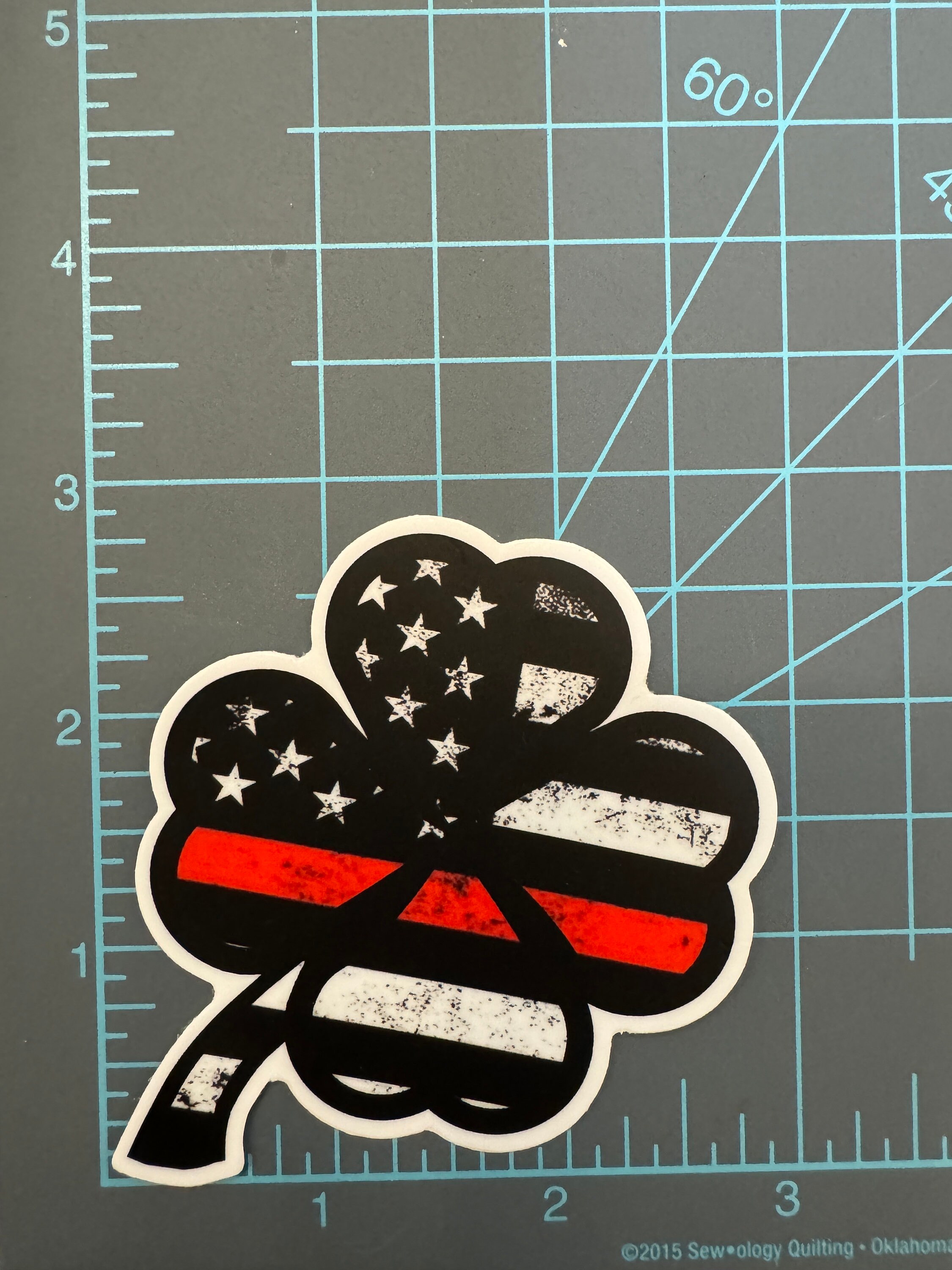 3 Vinyl Thin Red Line Four Leaf Clover Good Luck Charm Firefighter ...