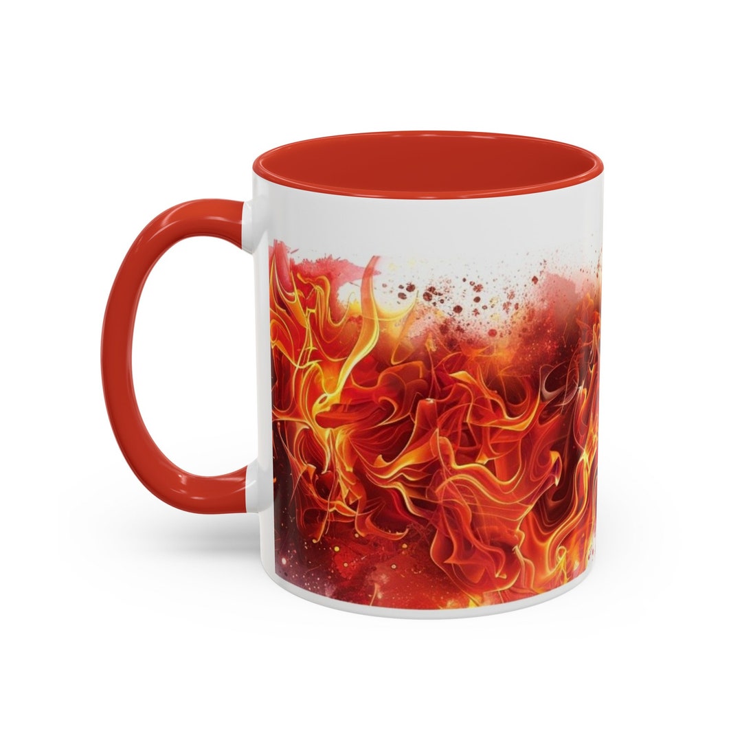 Realistic Hot Fire Flames Inferno Firefighter Accent Ceramic Hot Cold ...