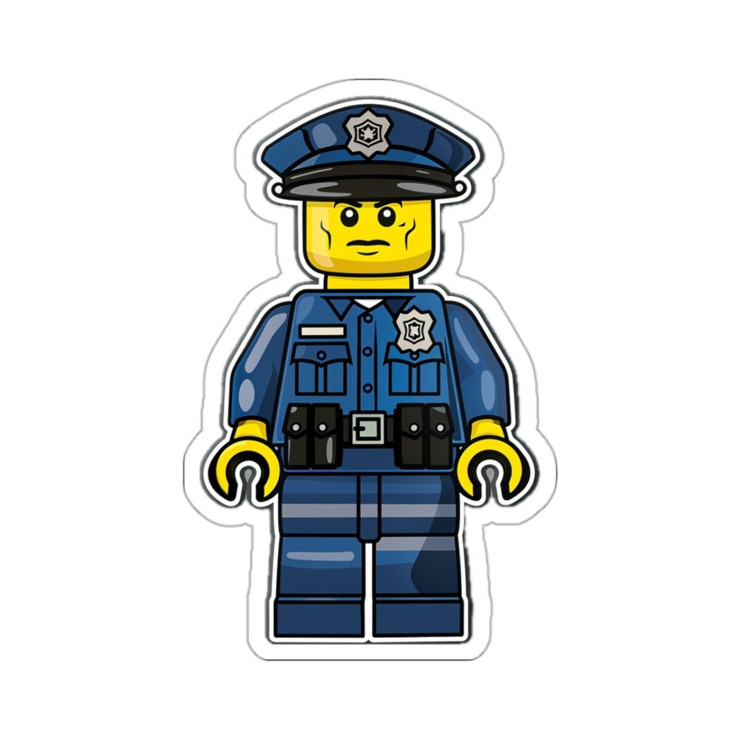 LEGO Hero Police Officer Movie Scene Popular Design Kiss-cut Sticker ...