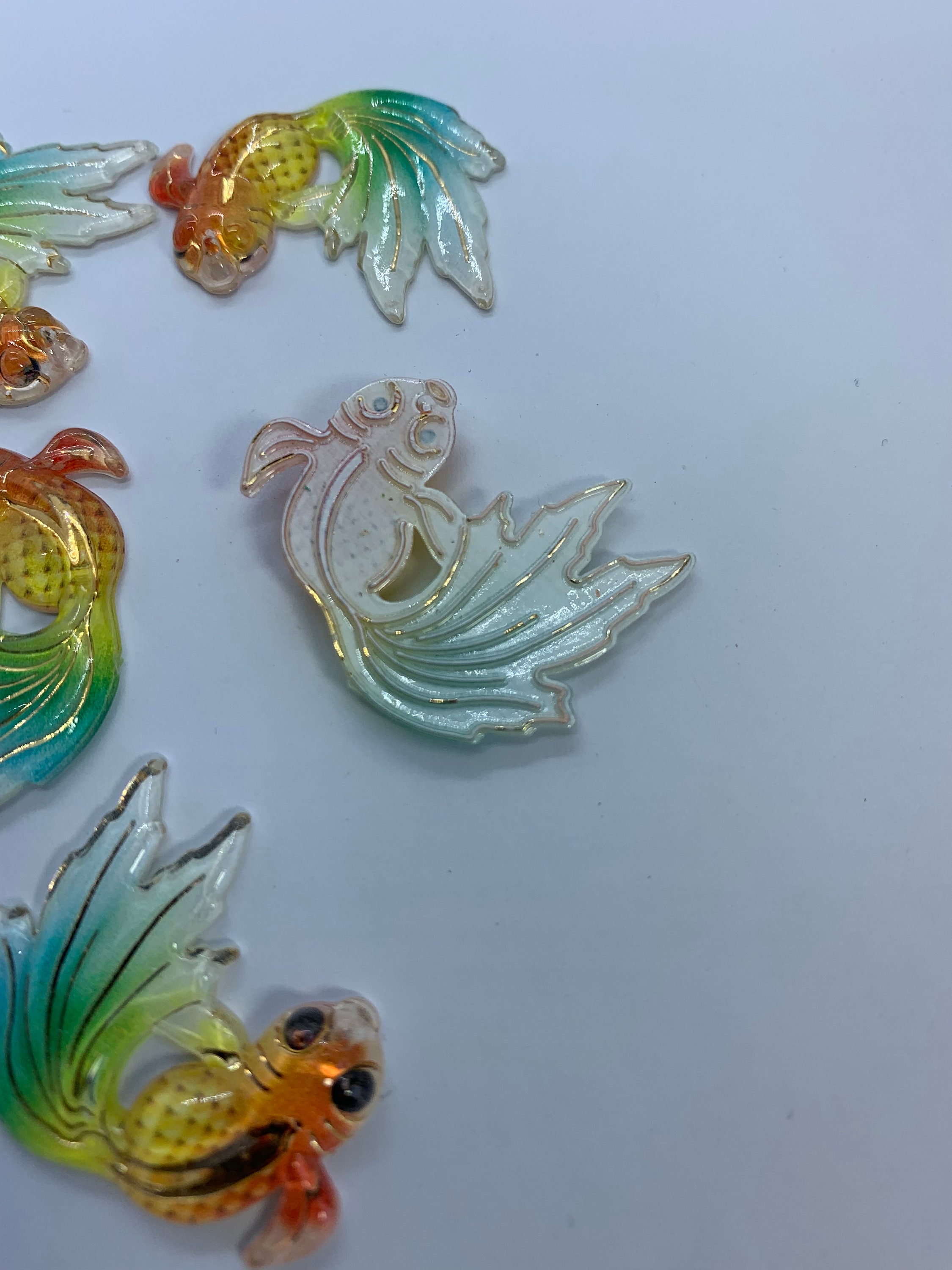 5pc Betta Fish Pendant Charm Resin Acrylic Plastic Opaque - Etsy