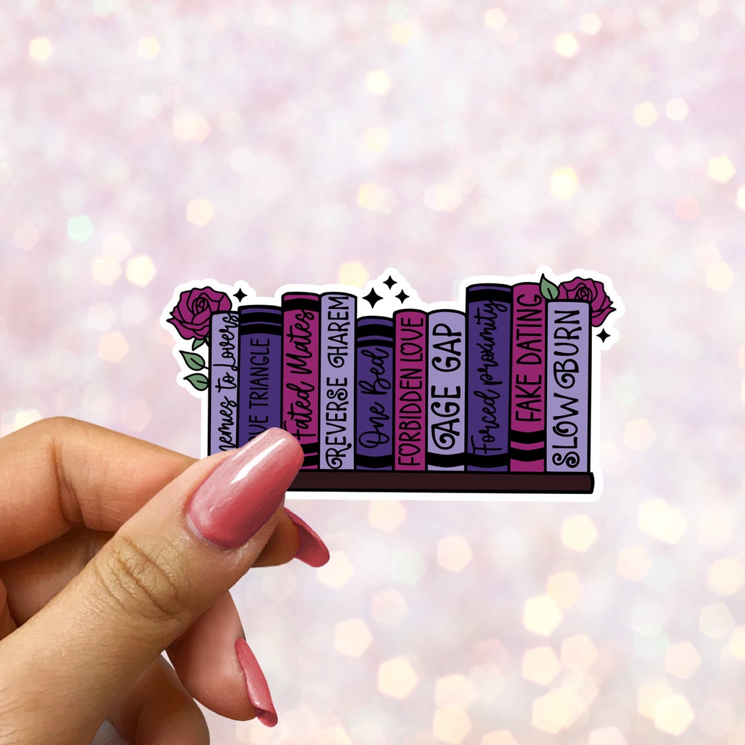 Book Tropes Book Shelf Bookish Holographic Stickers, Spicy Books ...