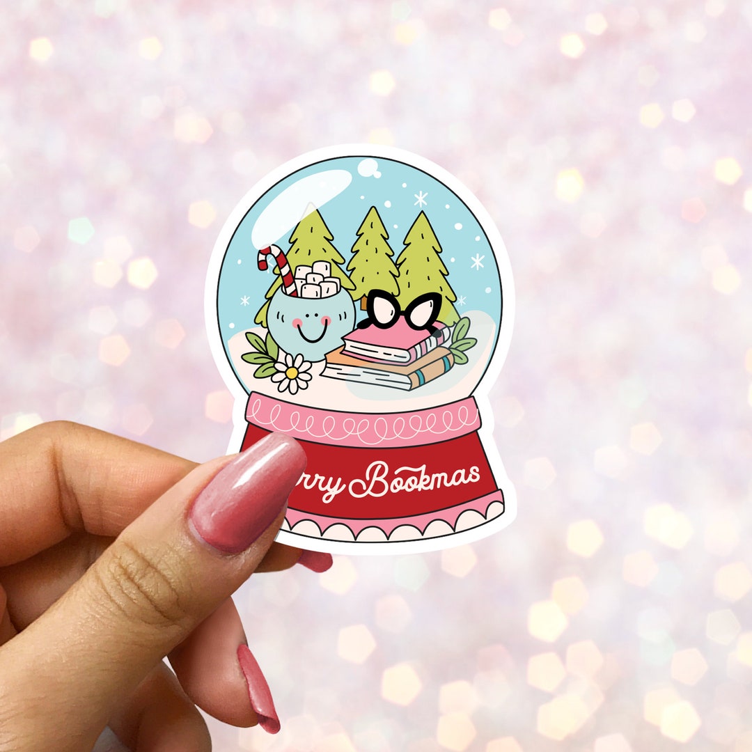 Merry Bookmas Card Sticker | Bookish Sticker | Book Lover Gift ...