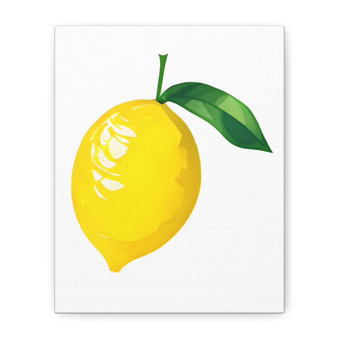 Lemon Matte Canvas, Stretched Citrus Art Lemon Poster Food Art Lemon ...