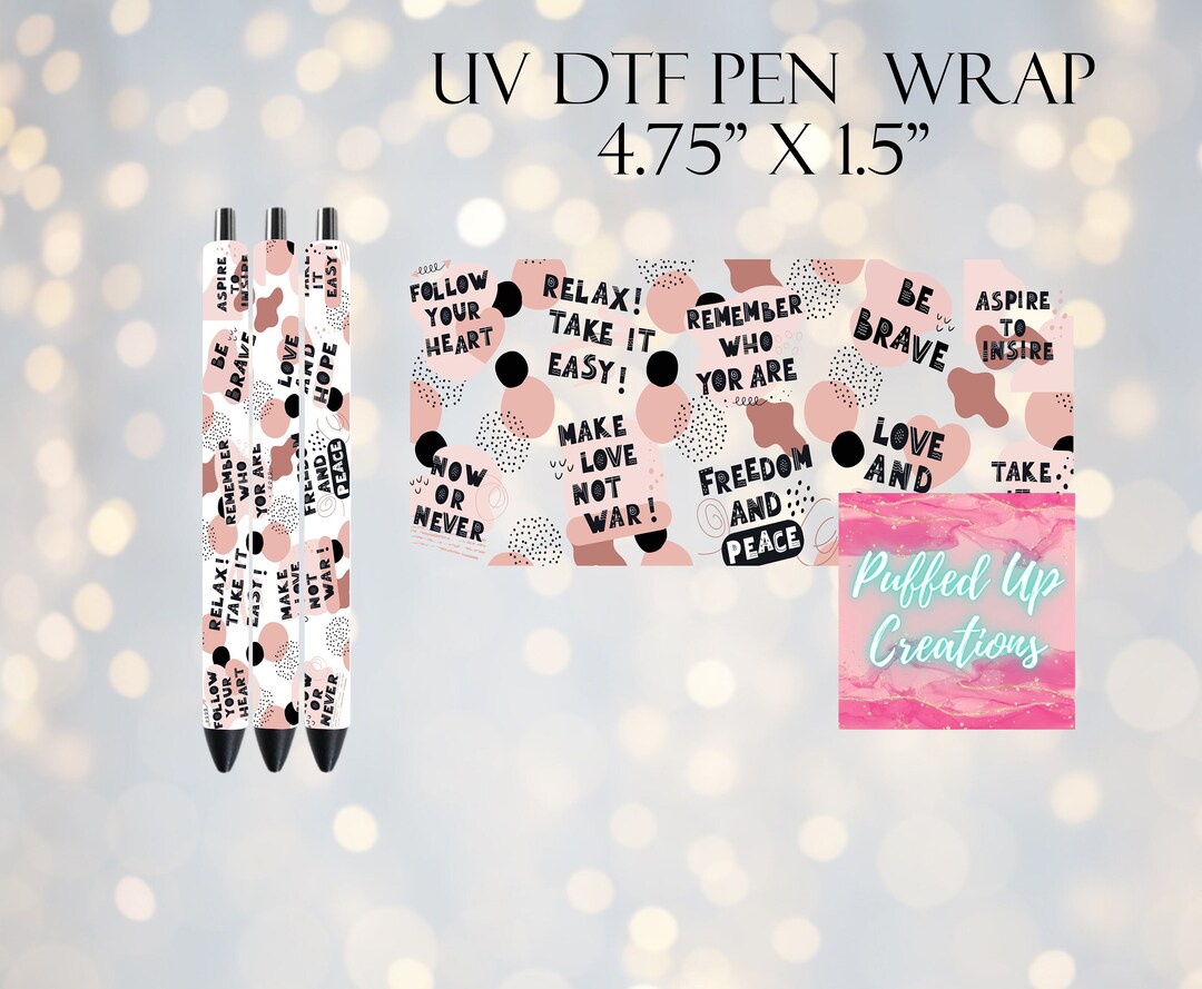 Positive Affirmations UVDTF Pen Wrap Pen Wraps UV DTF Pen Wrap Ready to ...