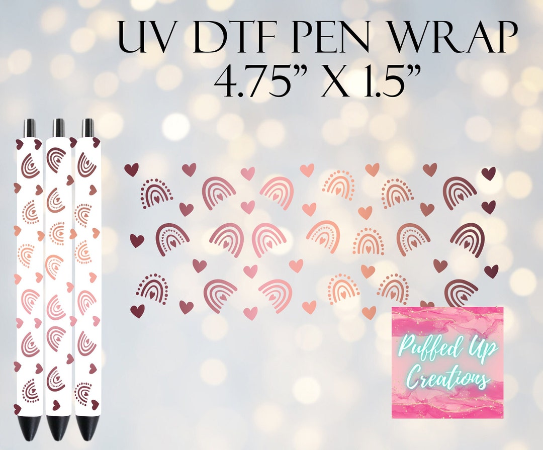Ombre Rainbow UVDTF Pen Wrap | Pen Wraps | UV DTF Pen Wrap | Ready to ...
