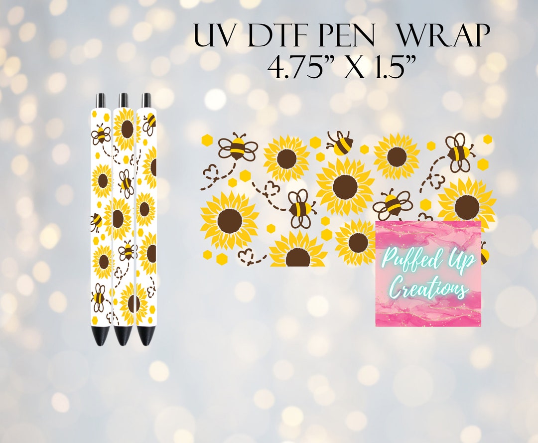 Sunflowers and Bees UVDTF Pen Wrap Pen Wraps UV DTF Pen - Etsy