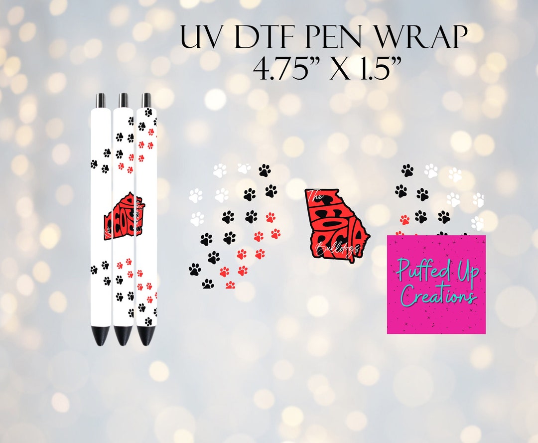 Georgia Paw Prints UVDTF Pen Wrap | Pen Wraps | UV DTF Pen Wrap | Ready ...