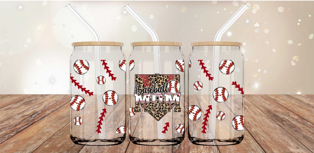 Baseball Mom UVDTF 16oz Cup Wrap | Cup Wrap for Glass Can | UVDTF Wrap ...