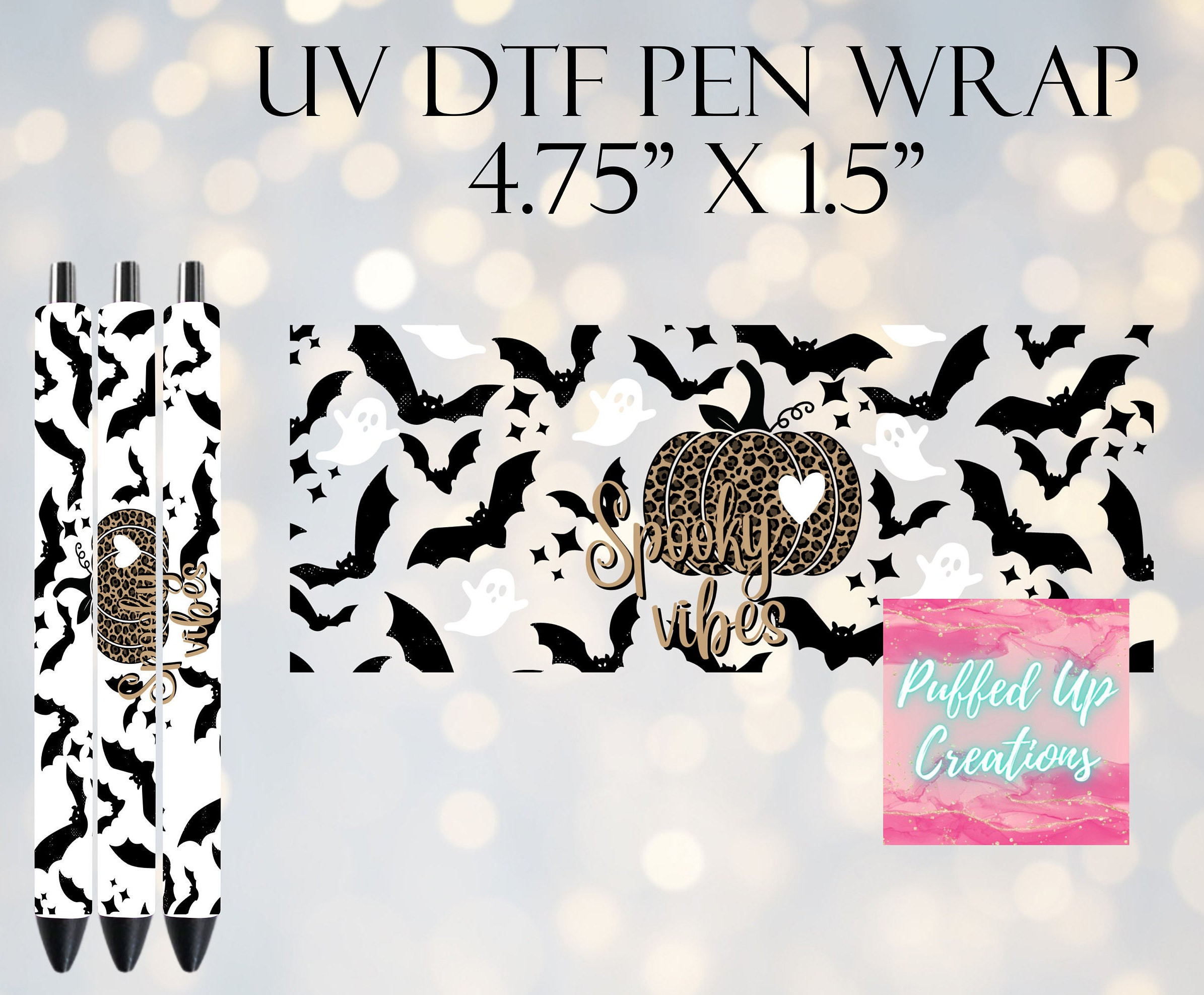 Spooky UVDTF Pen Wrap | Pen Wraps | UV DTF Pen Wrap | Ready to Apply ...