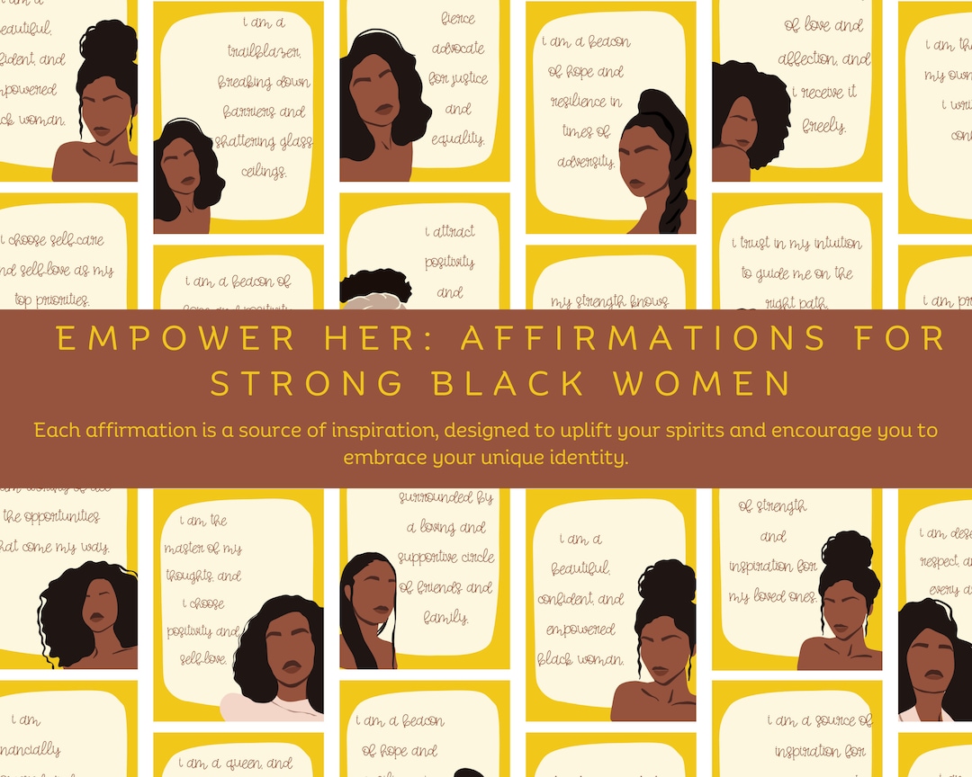 EMPOWER HER: Affirmations for Strong Black Women Cards| Positive ...