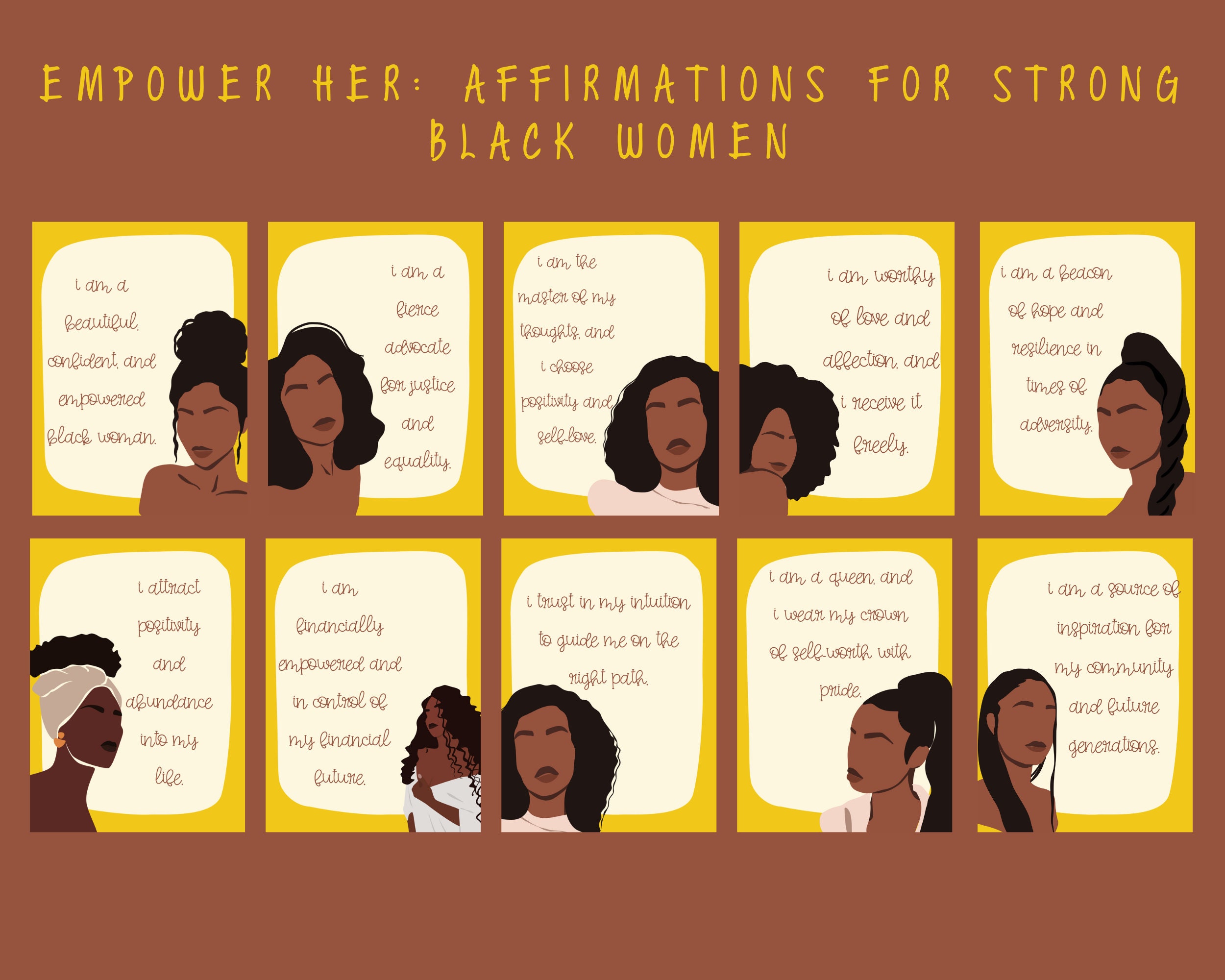 EMPOWER HER: Affirmations for Strong Black Women Cards - Etsy