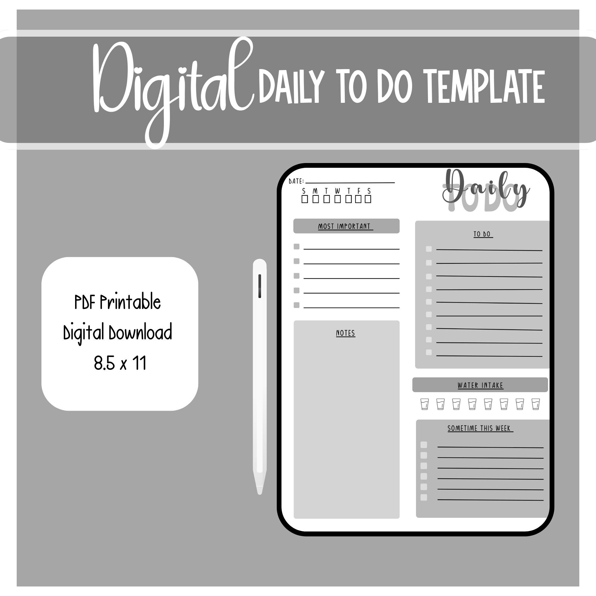 Daily to Do Printable Digital Download Daily Planning Instant Download ...