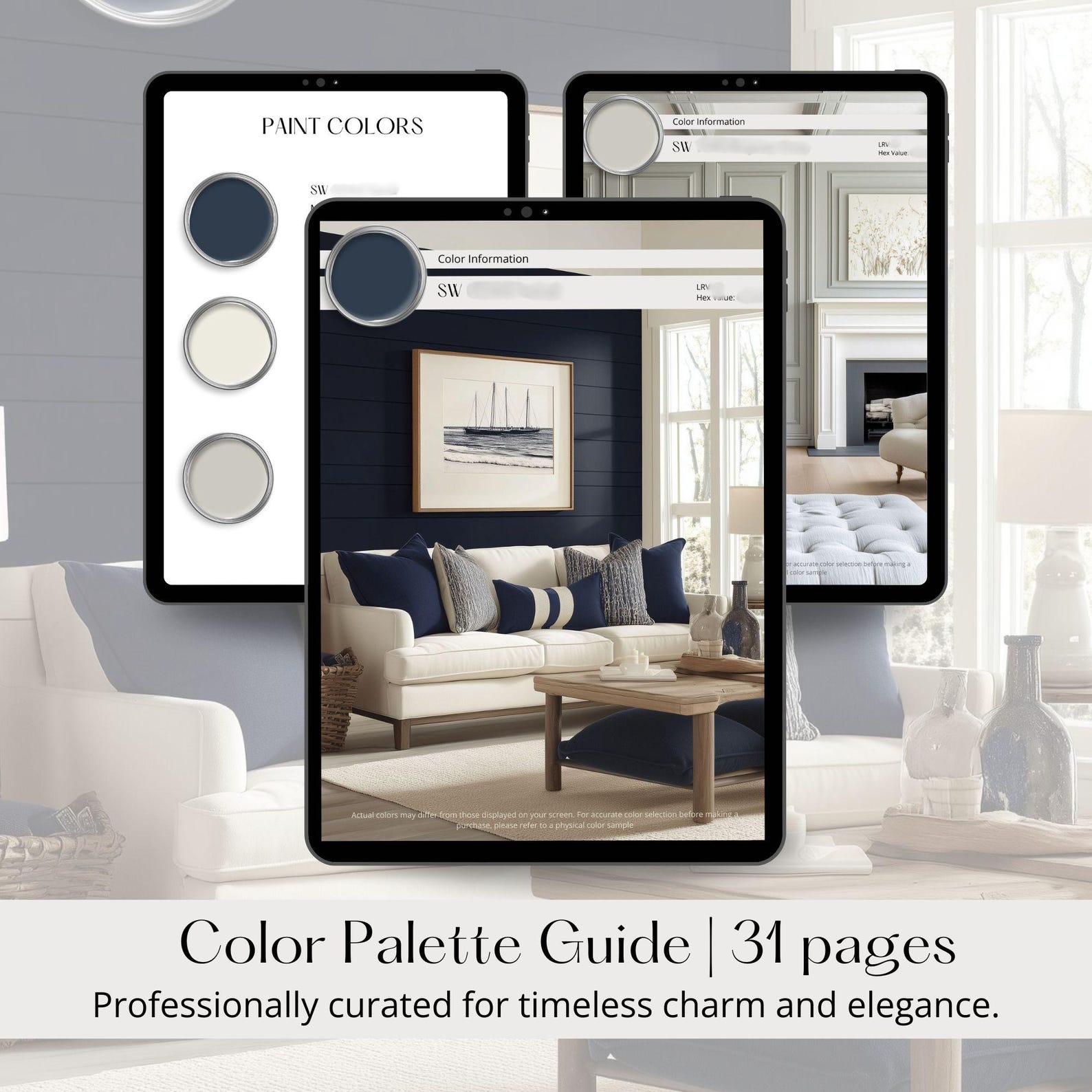 Coastal Paint Color Palette: Sherwin Williams Hues (digital Download ...
