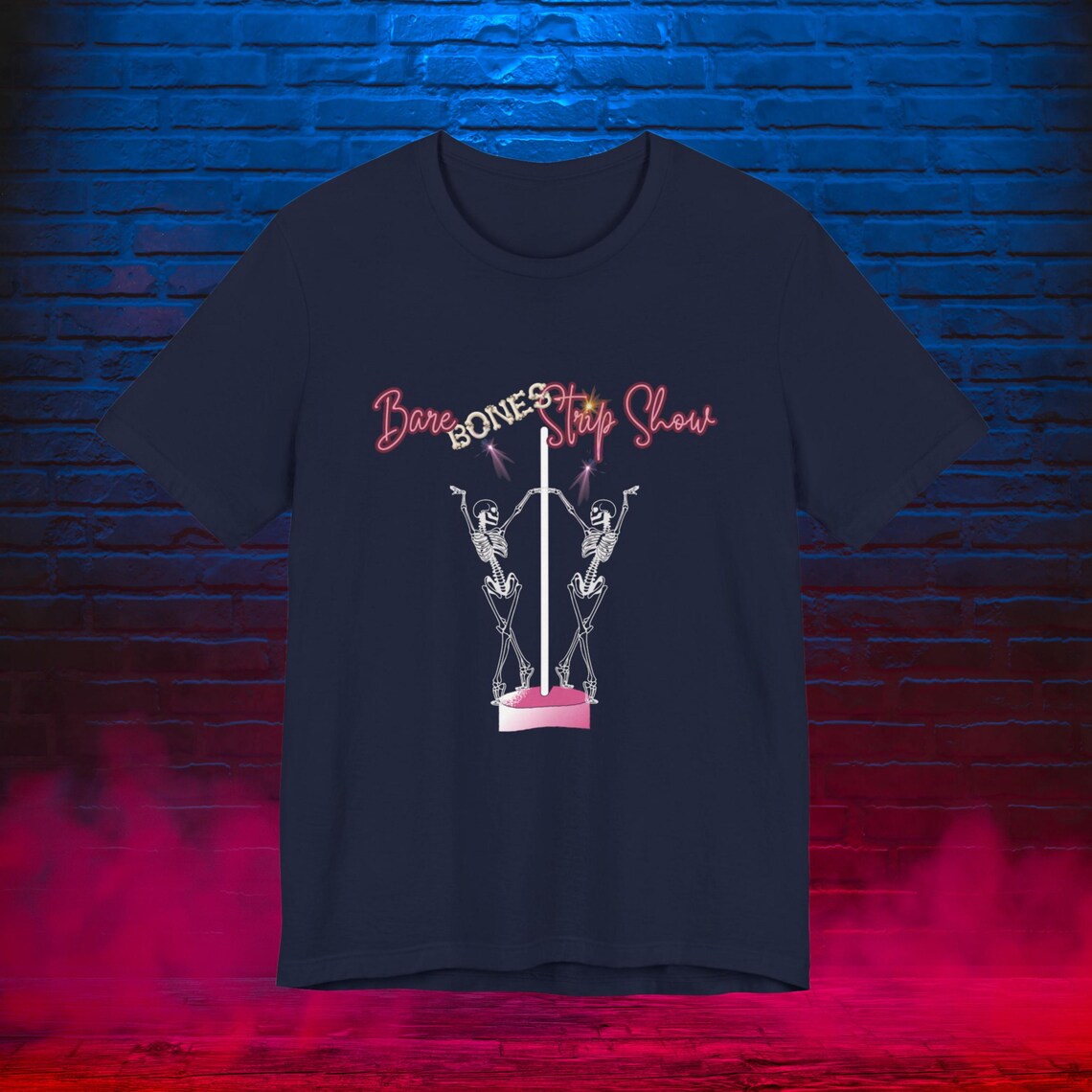 Skeleton Dance Tee, Funny Skeleton Shirt, Humorous Bare Bones Strip Show Top, Unisex Tee, Short ...