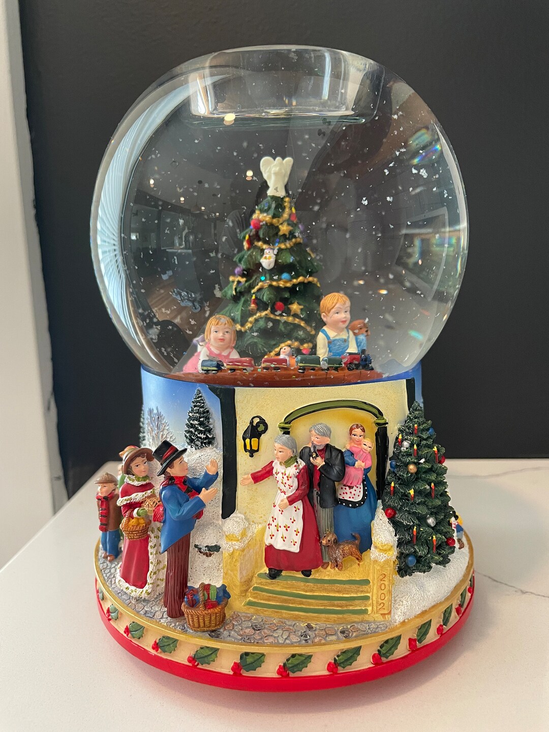 Partylite Christmas Morning Snow Globe Music Box - Etsy