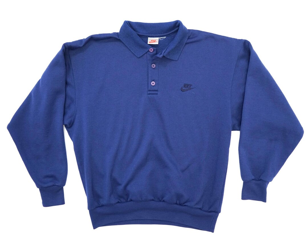 Vintage 90s Nike Grey Label Sweater Polo Pullover Men's Medium - Etsy