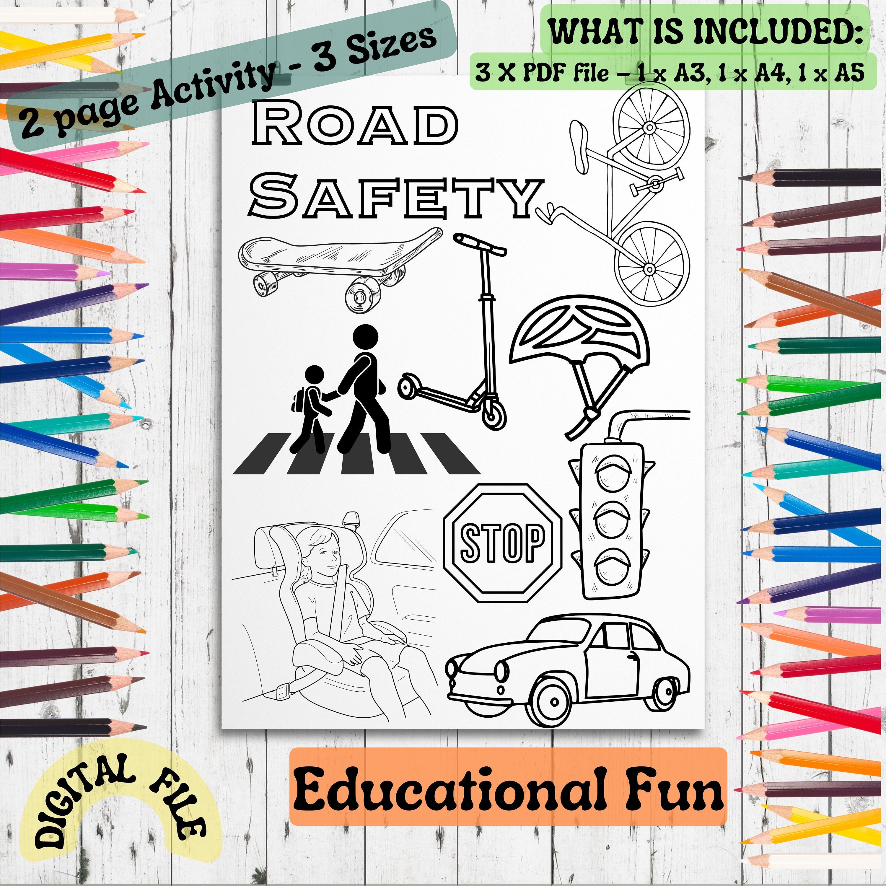 Road Safety Week, Road Safety Educational Activity, Safety Activity for ...