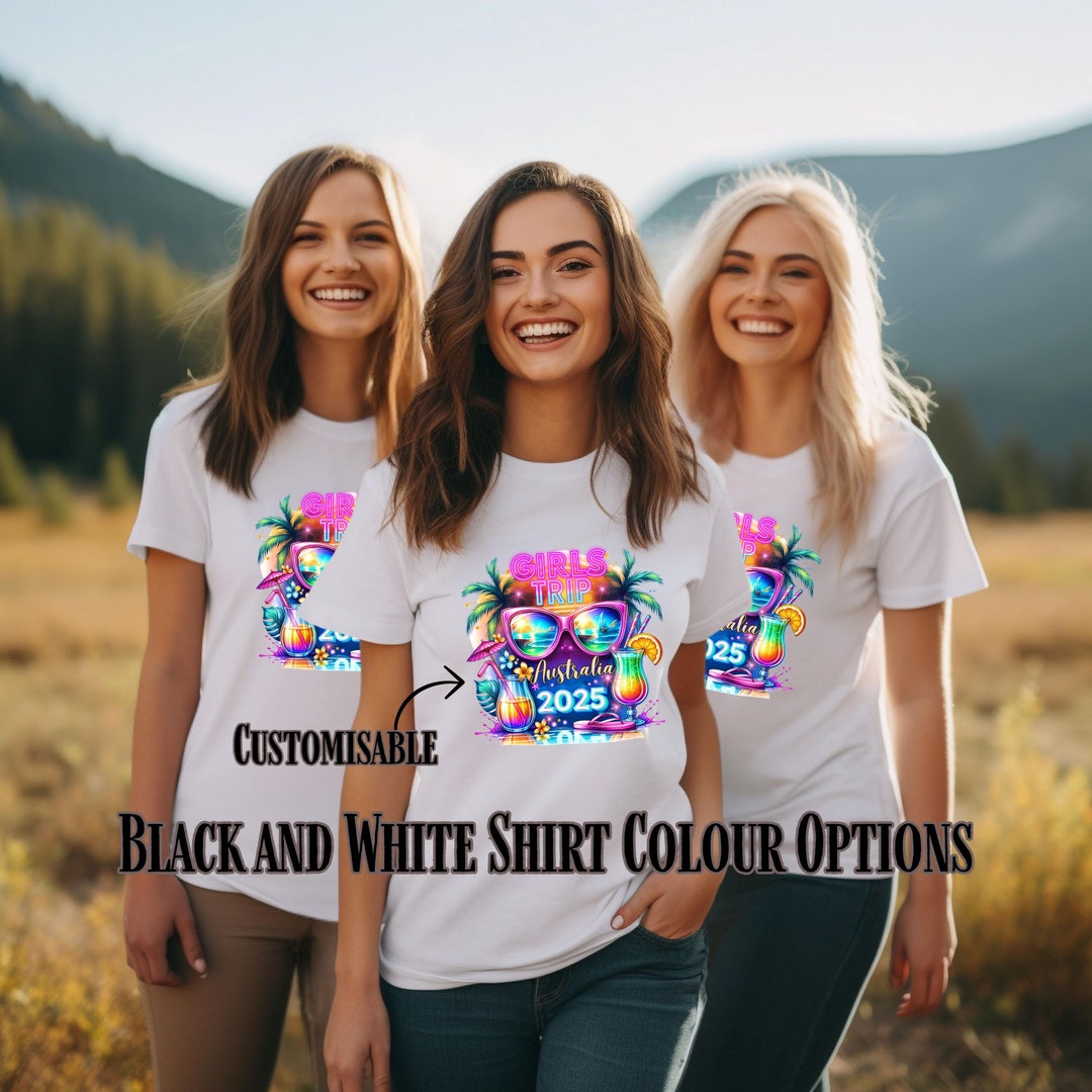Girls Trip 2025 Matching Shirts, Customisable Girls Trip Vacation ...