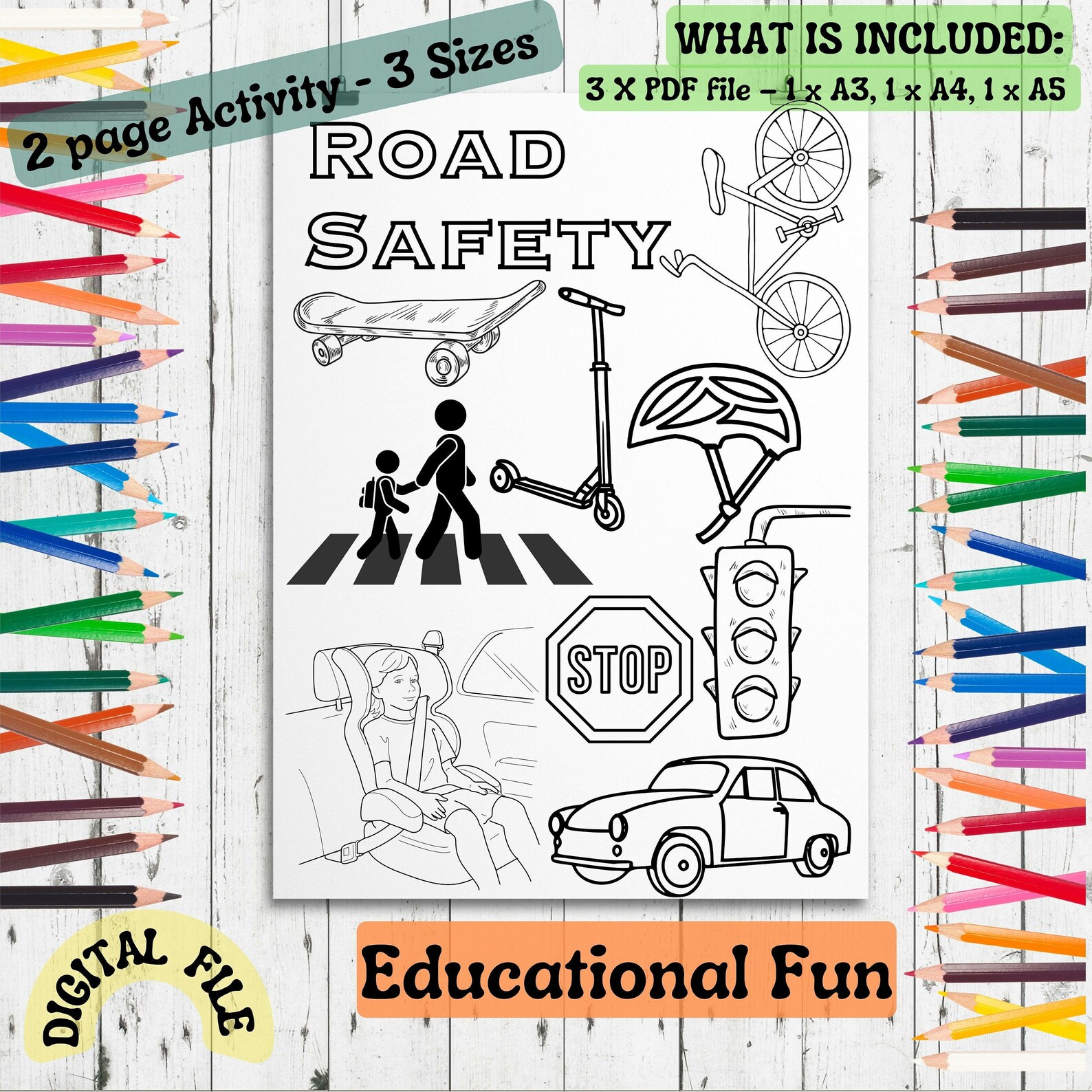 Road Safety Week, Road Safety Educational Activity, Safety Activity for ...