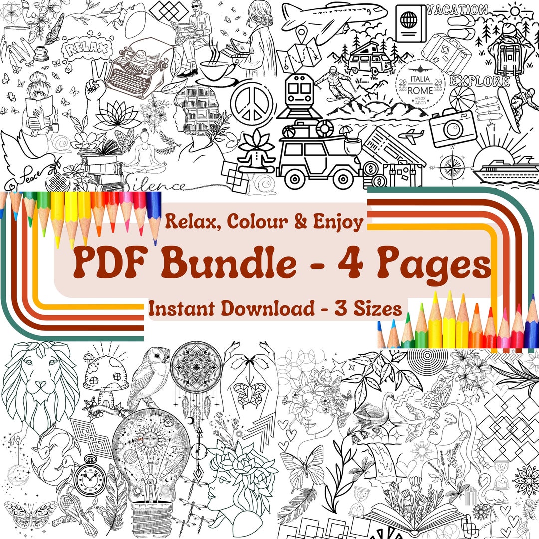 Anxiety Relief Coloring in Pages for Adults, Anti-stress Coloring in ...