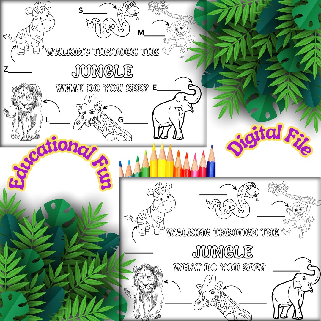 Jungle Colouring in Pages Under the Sea Colouring in Pages - Etsy