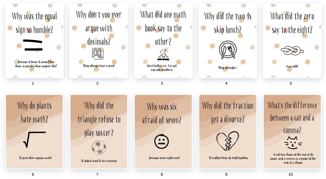 Funny Math Jokes Poster Classroom Posters Printable Hilarious Puns ...