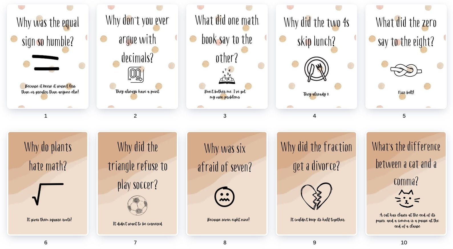 Funny Math Jokes Poster Classroom Posters Printable Hilarious Puns ...