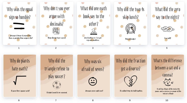 Funny Math Jokes Poster Classroom Posters Printable Hilarious Puns ...