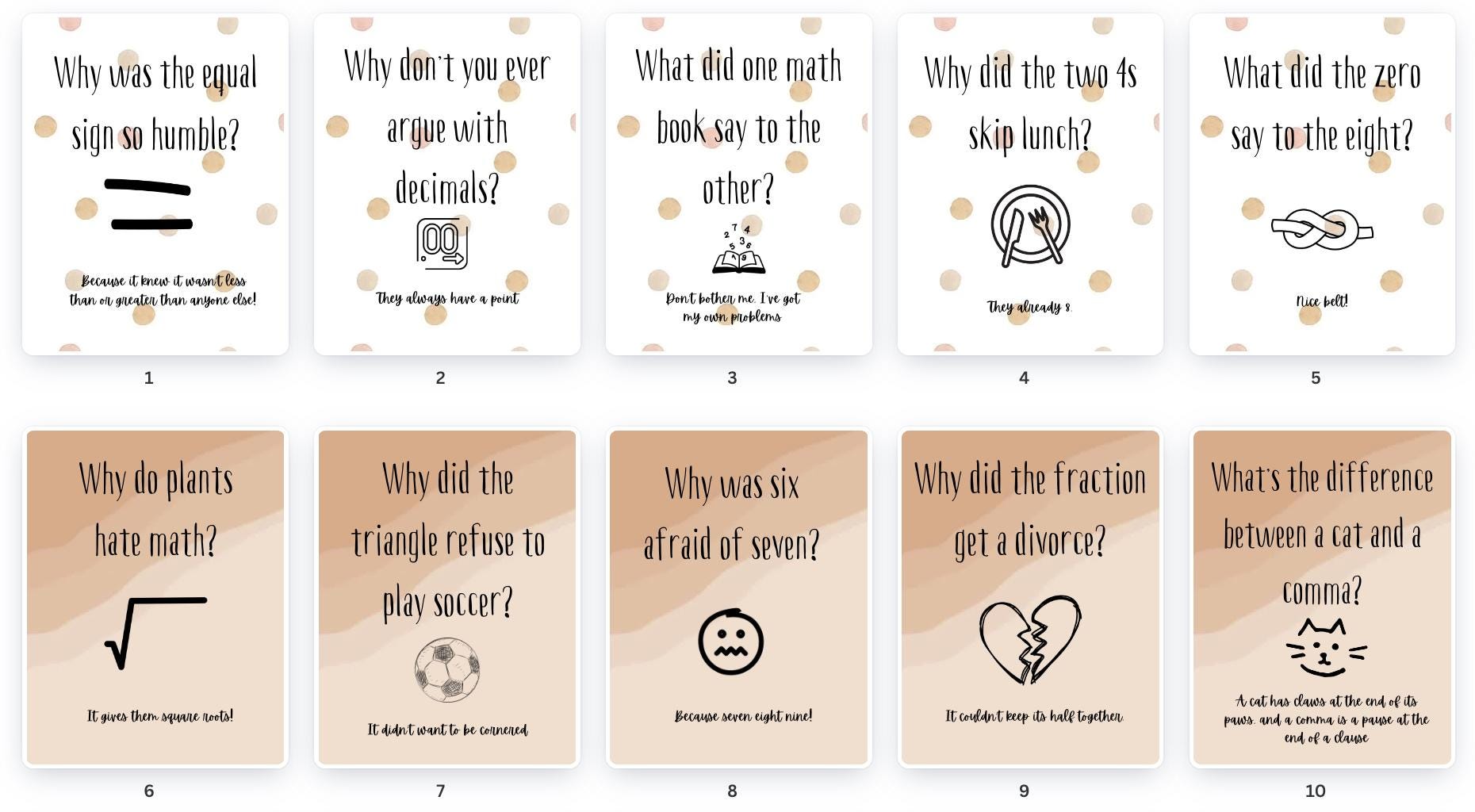 Funny Math Jokes Poster Classroom Posters Printable Hilarious Puns ...