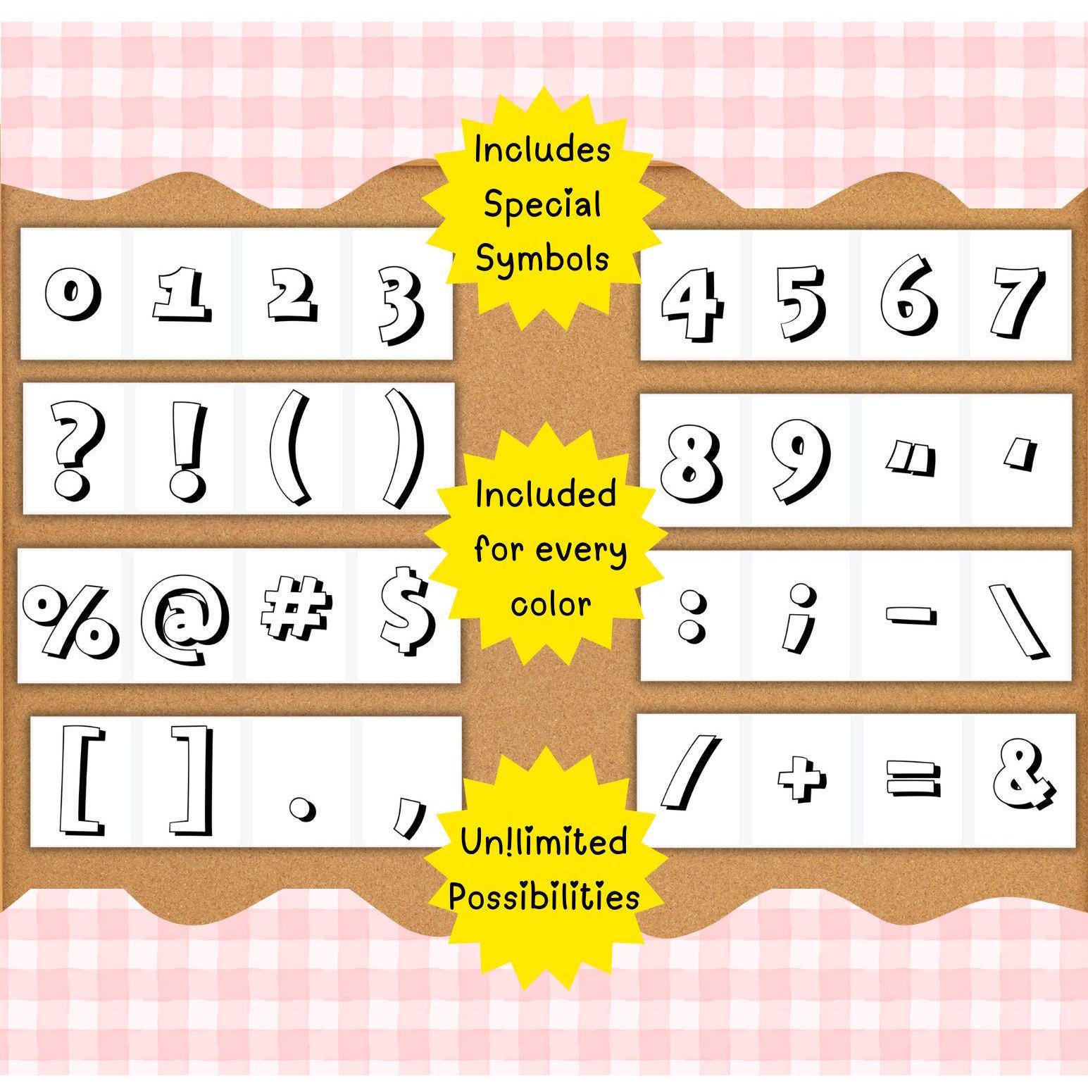 Primary Colors Font Printable Bulletin Board Letters, A-Z Letters ...