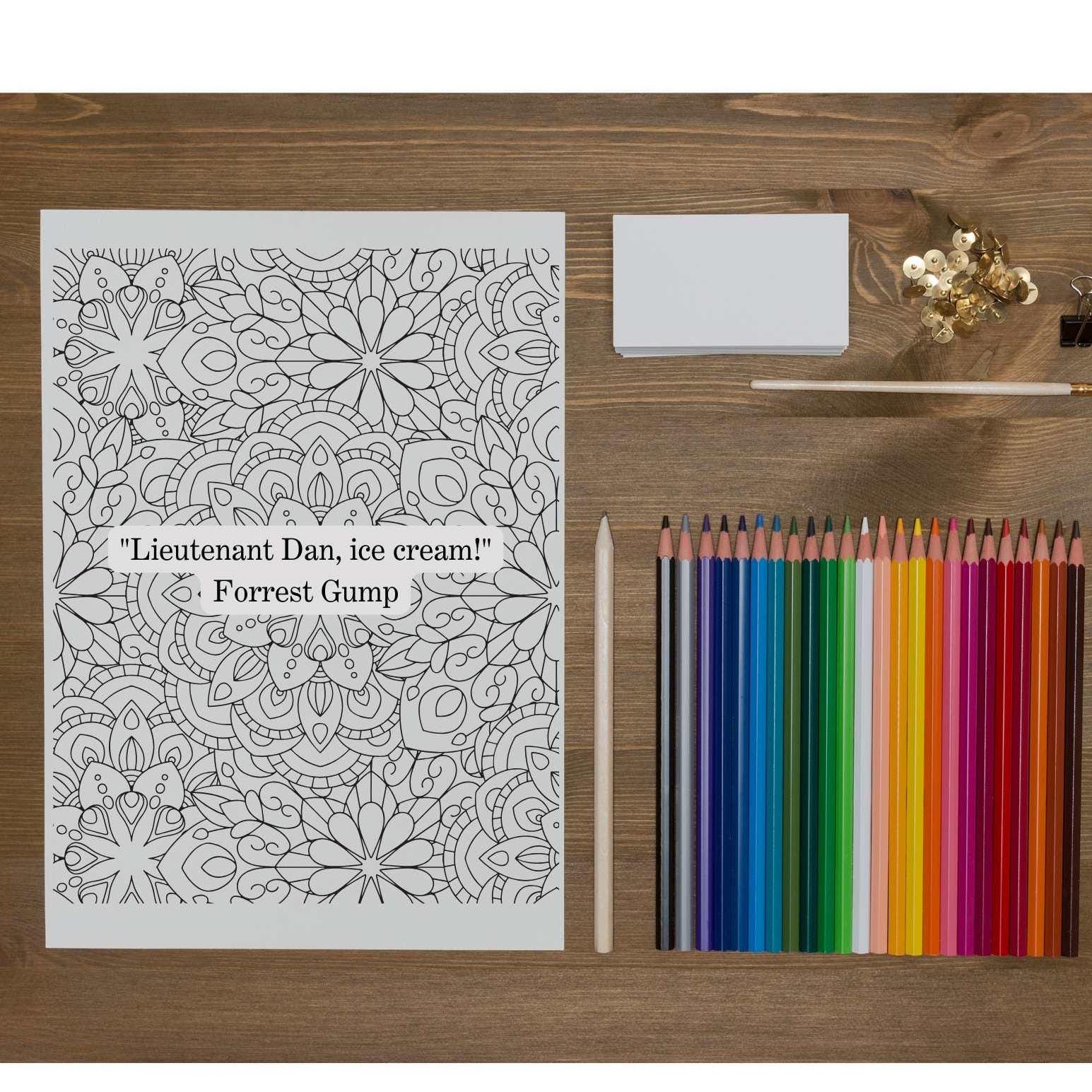 Coloring Pages for Adults Forrest Gump Famous Popular Quotes Perfect ...