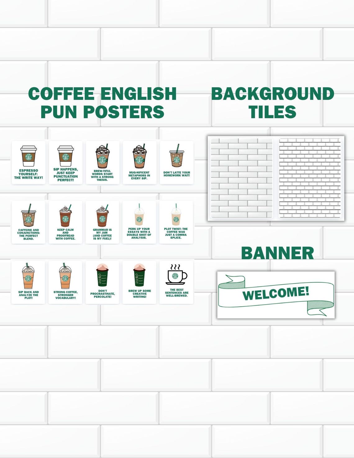 Coffee Theme English ELA Reading Writing Classroom Decor Coffee Shop ...