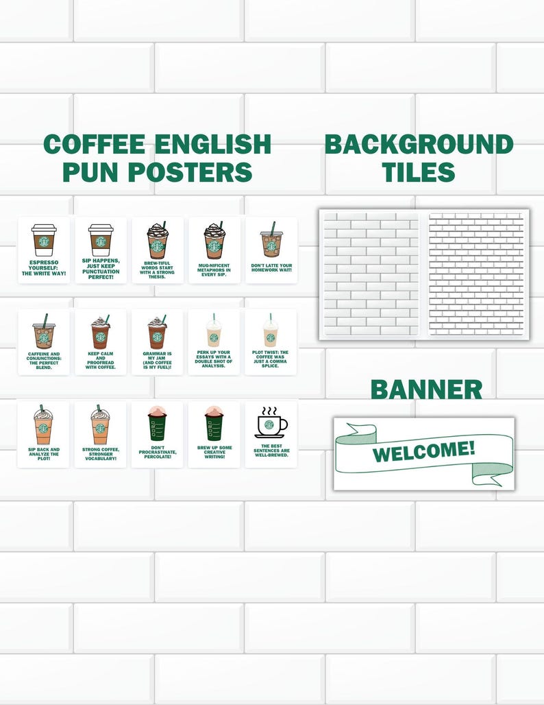 Coffee Theme English ELA Reading Writing Classroom Decor Coffee Shop ...