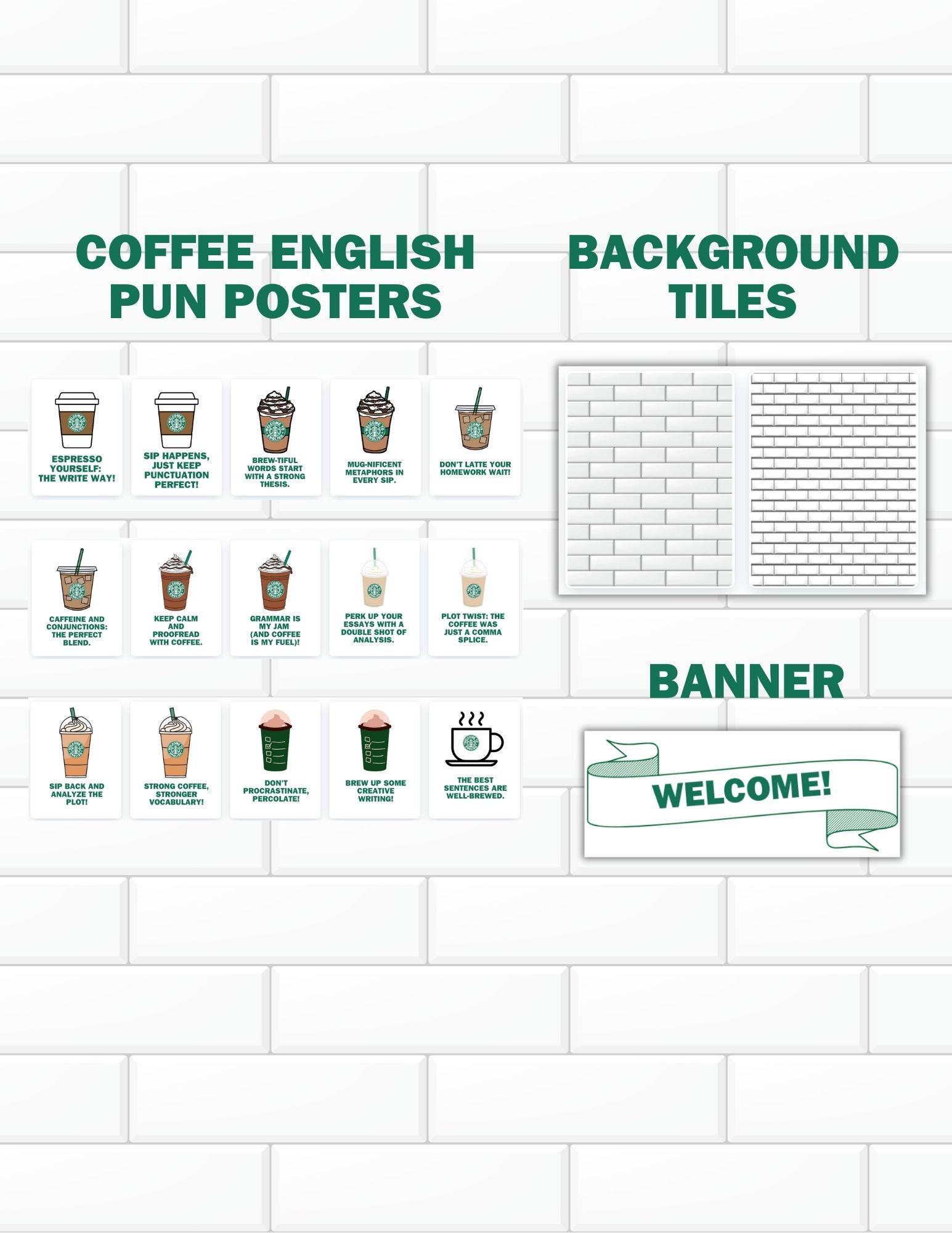 Coffee Theme English ELA Reading Writing Classroom Decor Coffee Shop ...