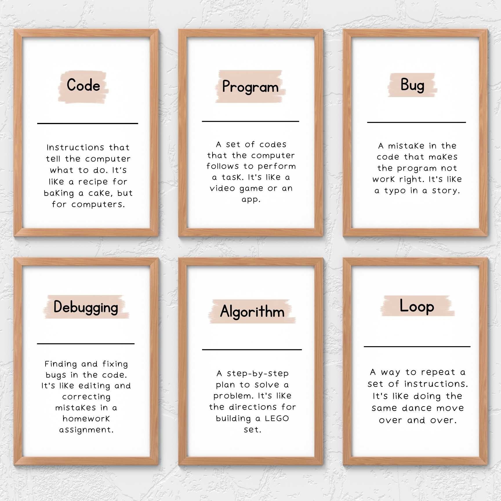 Kids Coding Terms Educational Poster Decor Instant Digital Download Fun ...