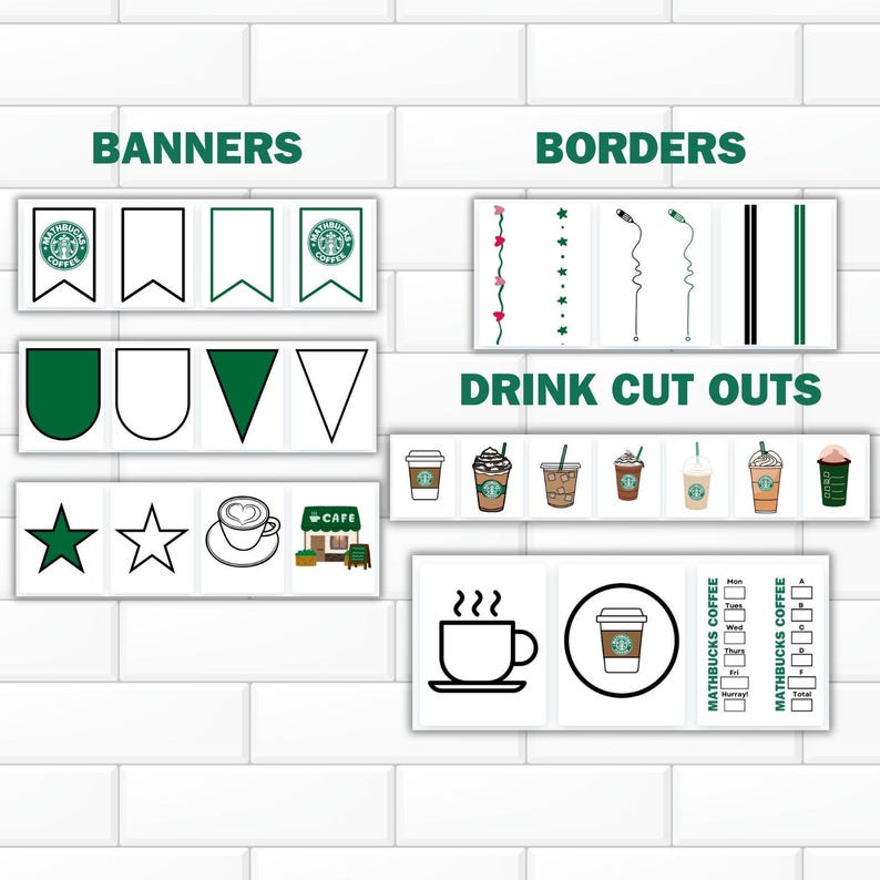 Coffee Theme Math Classroom Decor Coffee Shop Bulletin Board Bundle ...