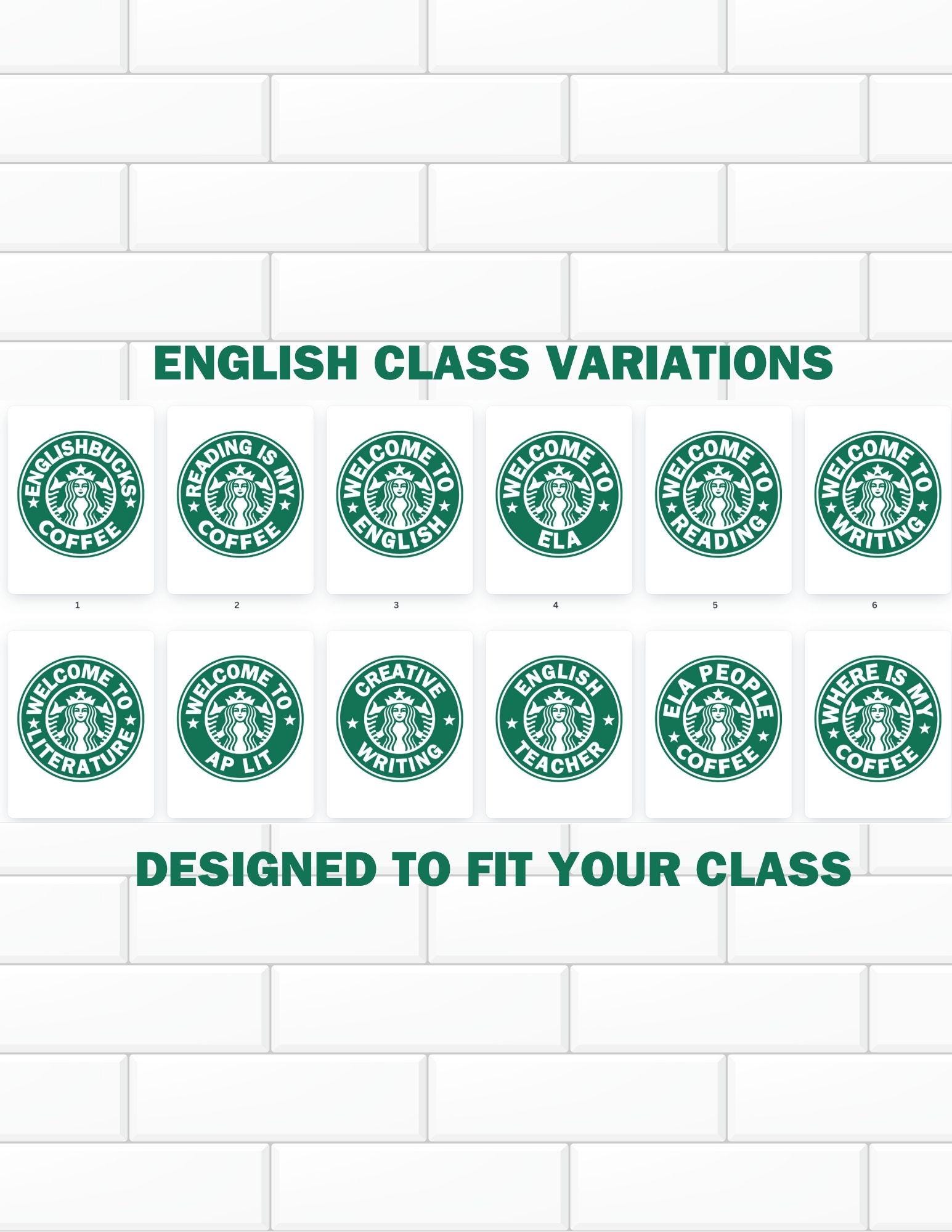 Coffee Theme English ELA Reading Writing Classroom Decor Coffee Shop ...