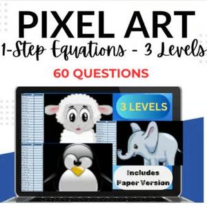 Pixel Art: Solving 1-step Equations Google Sheets Digital Resource Math ...