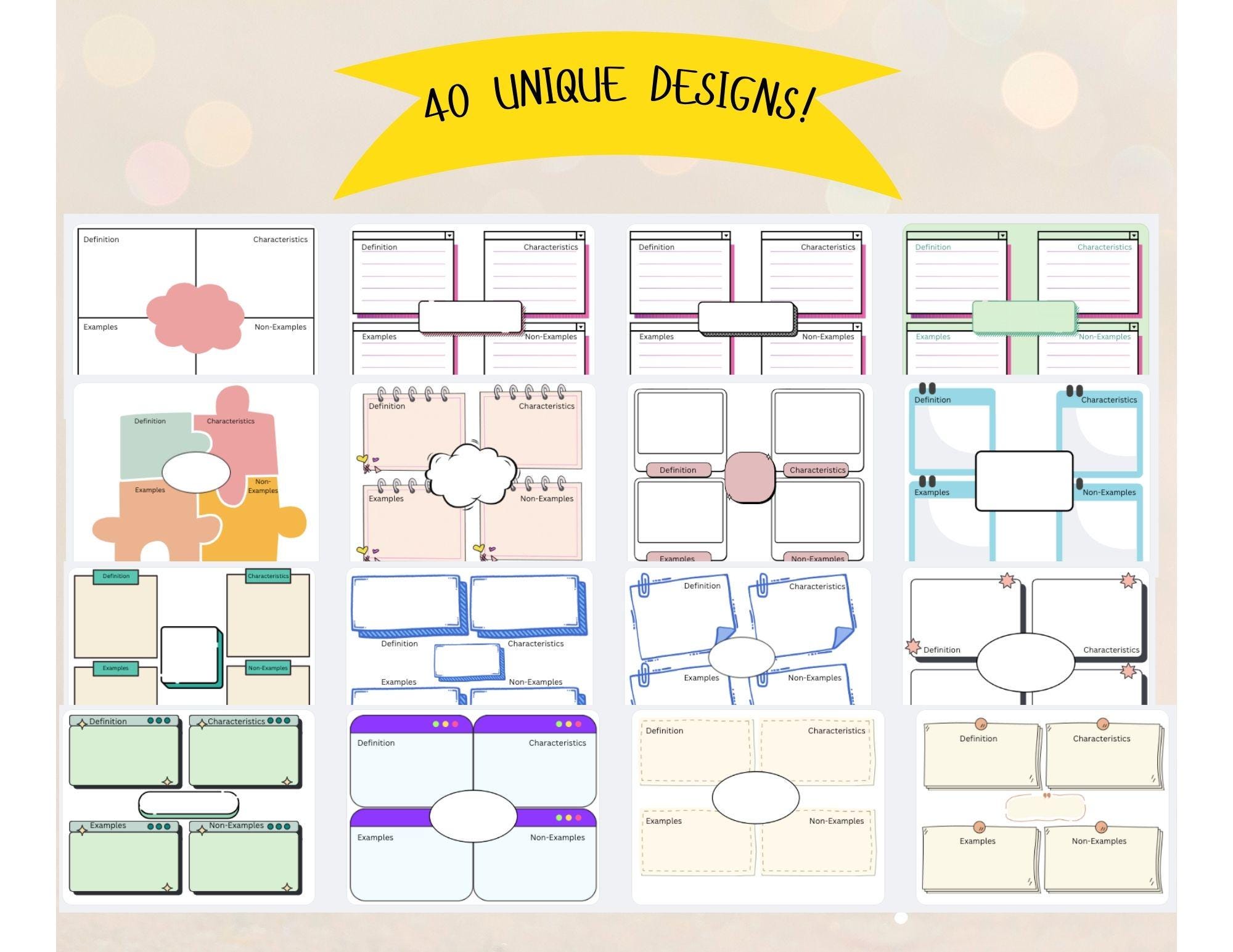 Frayer Model Graphic Organizer for Classroom, Vocab Worksheet, Word ...