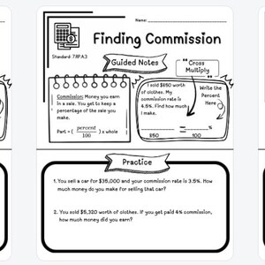 Pre-algebra Middle School Math Guided Notes Lesson 7th Grade Notes ...