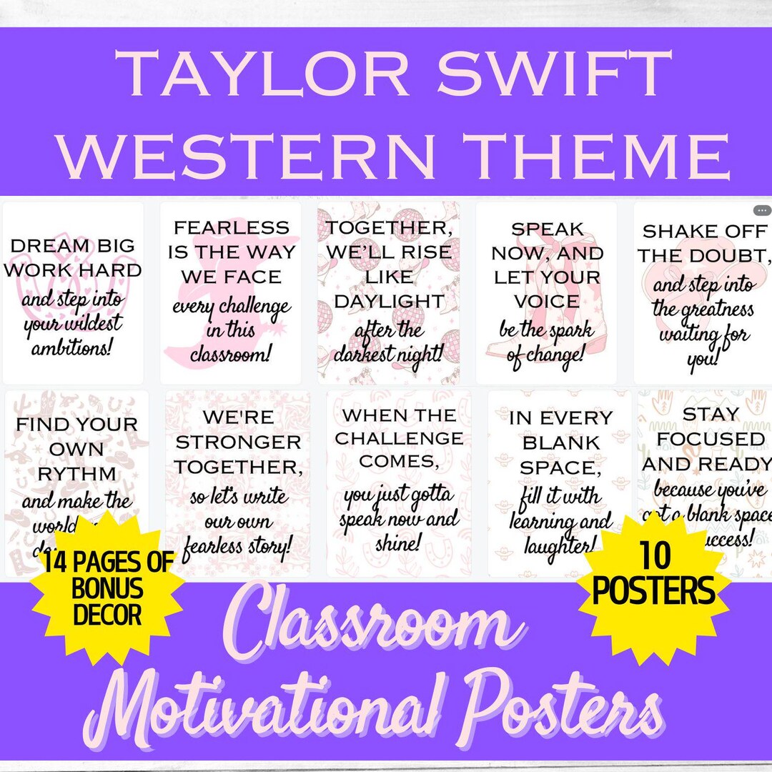 Taylor Swift Classroom Poster Motivation for Growth Mindset Classroom ...