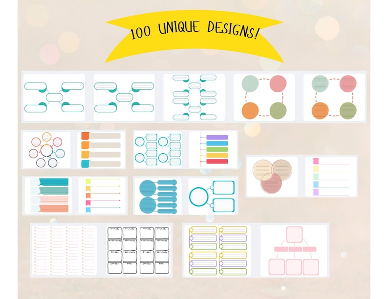 Brainstorm Mind Map Printable Planner, Mindmap Study Guide Template ...