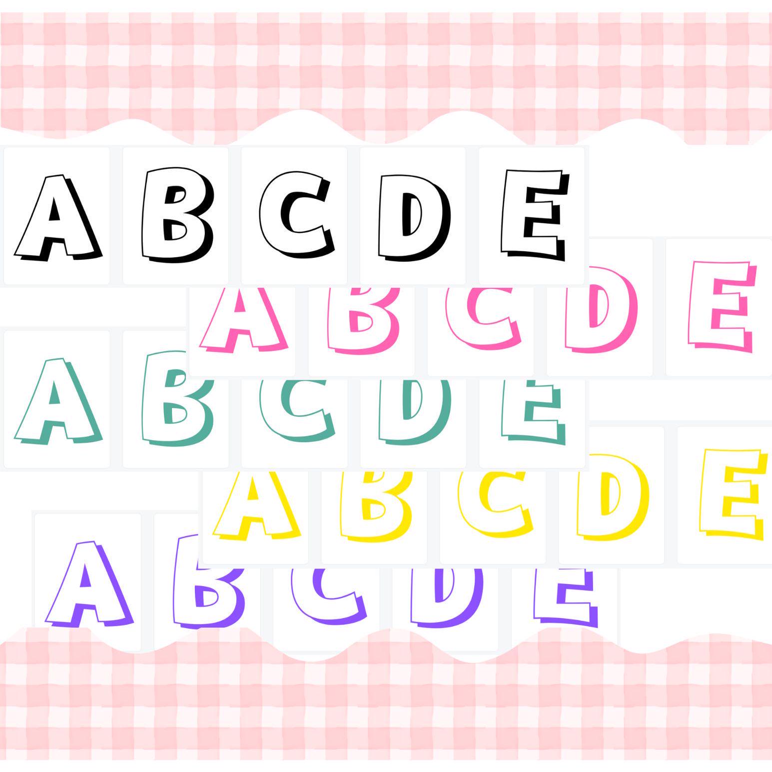 Primary Colors Font Printable Bulletin Board Letters, A-Z Letters ...